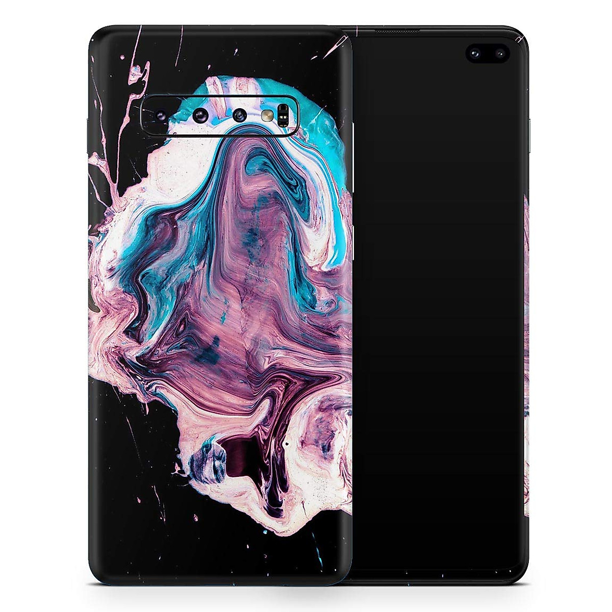 DesignSkinz Liquid Abstract Paint V62 Protective Vinyl Decal Wrap Skin Cover Compatible with The Samsung Galaxy S20 (Screen Trim & Back Glass Skin)