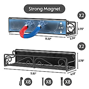 Ceayell Magnetic Spice Rack Shelf Storage Organizer for Refrigerator, Microwave Oven, Magnetical Fridge Shelf from
