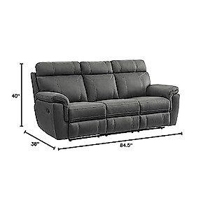 Lexicon Valois Double Reclining Sofa, Gray
