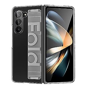 phone flip case Ultra-Thin Case Compatible with Samsung Galaxy Z Fold 5 Case w Grip Silicone Strap, Hard PC Case, Anti-Scratches Shockproof Case Protective Phone Case phone screen protection ( Color :
