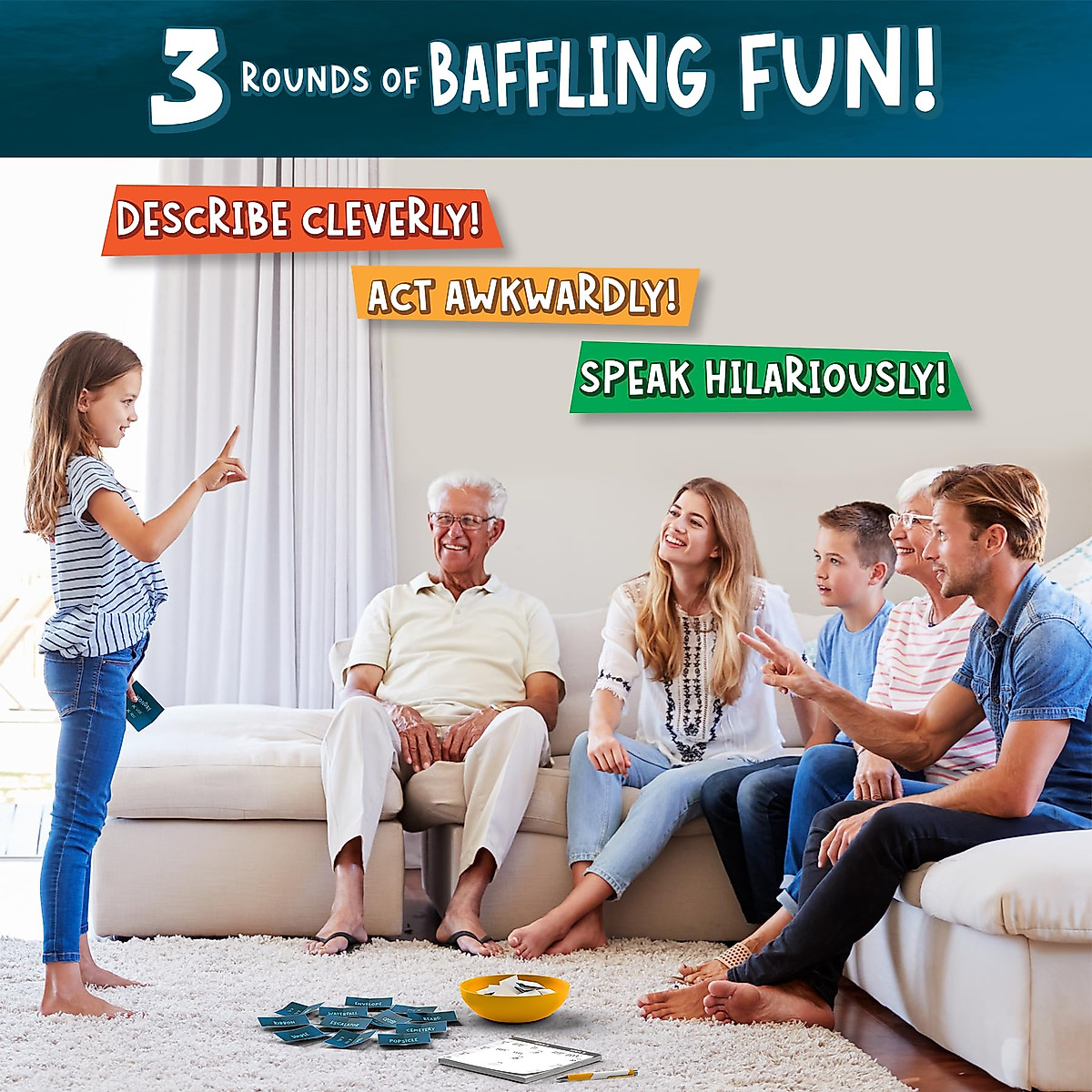 Baffling Bowl - Hilarious 600 Cards Guessing Game for Kids, Teens & Adults, Fun, Bonding for Friends & Family, Challenges for Game Nights, Parties, Gifts for Ages 10, 11, 12, 13 and Up, Players 4+