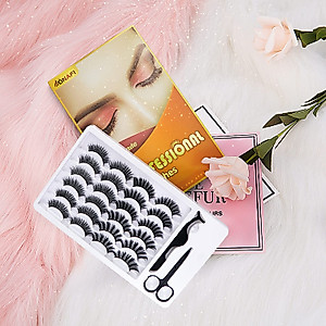 ONAFI False Eyelashes Mink Lashes Fake Natural Look Eyelashes Fluffy Long Wispy Eyelash [12 Pairs Pack-3 Styles]