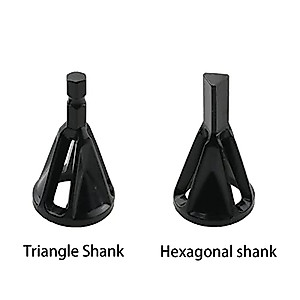 ZRM&E 2Pcs Deburring External Chamfer Tool Hard High Speed Stainless Steel Remove Burr Quickly Repairs Tools for Drill Bit Triangle Shank and Hexagon Shank External Chamfer, Black Six Slots