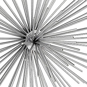 CosmoLiving by Cosmopolitan Metal Starburst 3D Wall Decor, Set of 3 6", 9", 11"W, Silver