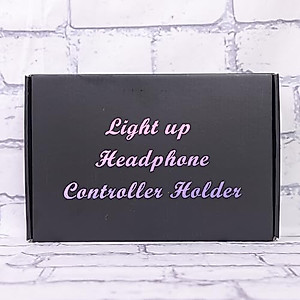 YuanDian Light up Headphone Controller Holder, 16 Colors 3D LED Lights Gamepad Headset Stand, Game Controller Hanger for All Universal Gaming PC Accessories