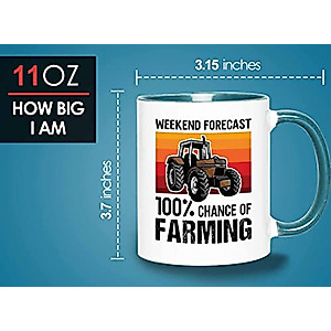 Bubble Hugs Farmer Birthday Two Tone Green Edition Coffee Mug 11oz - Forecast Farming - Dry Farming Farm ranch Market Garden Agricultural Seed Drill Acre Hay Tractor Farmer Crops