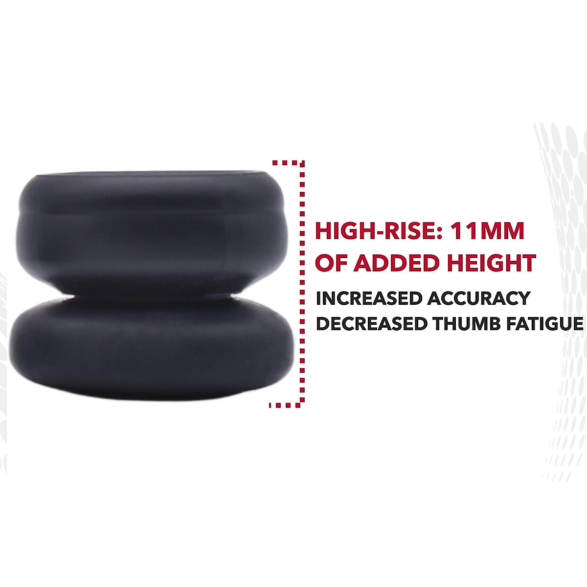 Setex Gecko Grip, 2 High Rise Thumbstick Grip Covers, for PlayStation PS5, PS4, Xbox One, Switch Pro, Steam Deck, Anti-Slip Microstructured Analog Stick Thumb Grips, Black, Covers Only