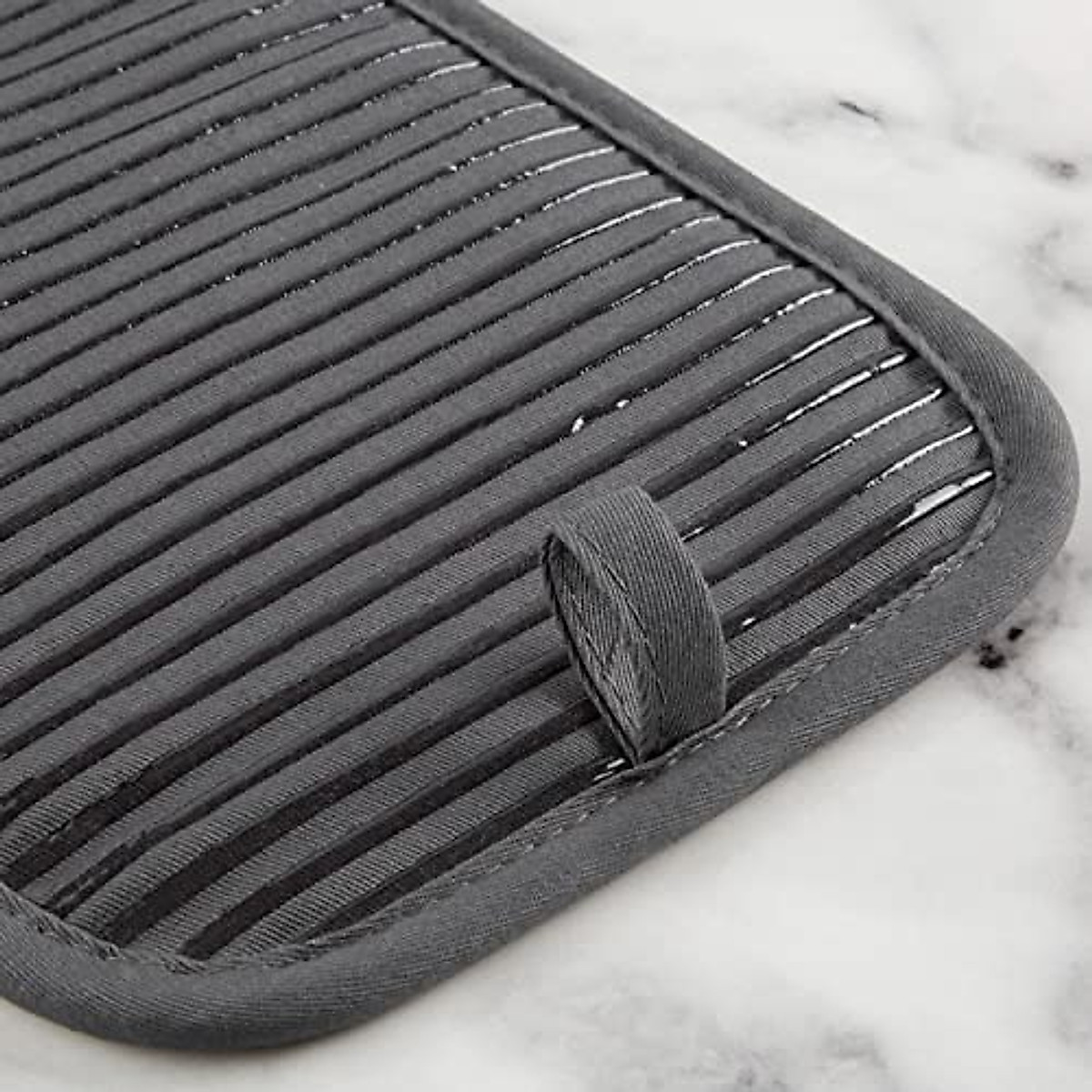 KitchenAid Onion Quilt KT OM PH Kitchen Towel, Oven Mitt & Potholder Set, Charcoal Grey