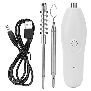 Electric Fish Scaler, Multifunctional Fish Scale Scraper Remover Cleaner Seafood Descaler, Cordless Peeler Scaler with Replaceable Blade, Fruit Digging Vegetable Corer for Pepper, Bitter Gourd