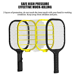 LUOJIBIE Electric Fly Swatter, Battery Operated Bug Zapper Racket, Ultralight Handheld Mosquito Killer for Indoor & Outdoor Pest Control