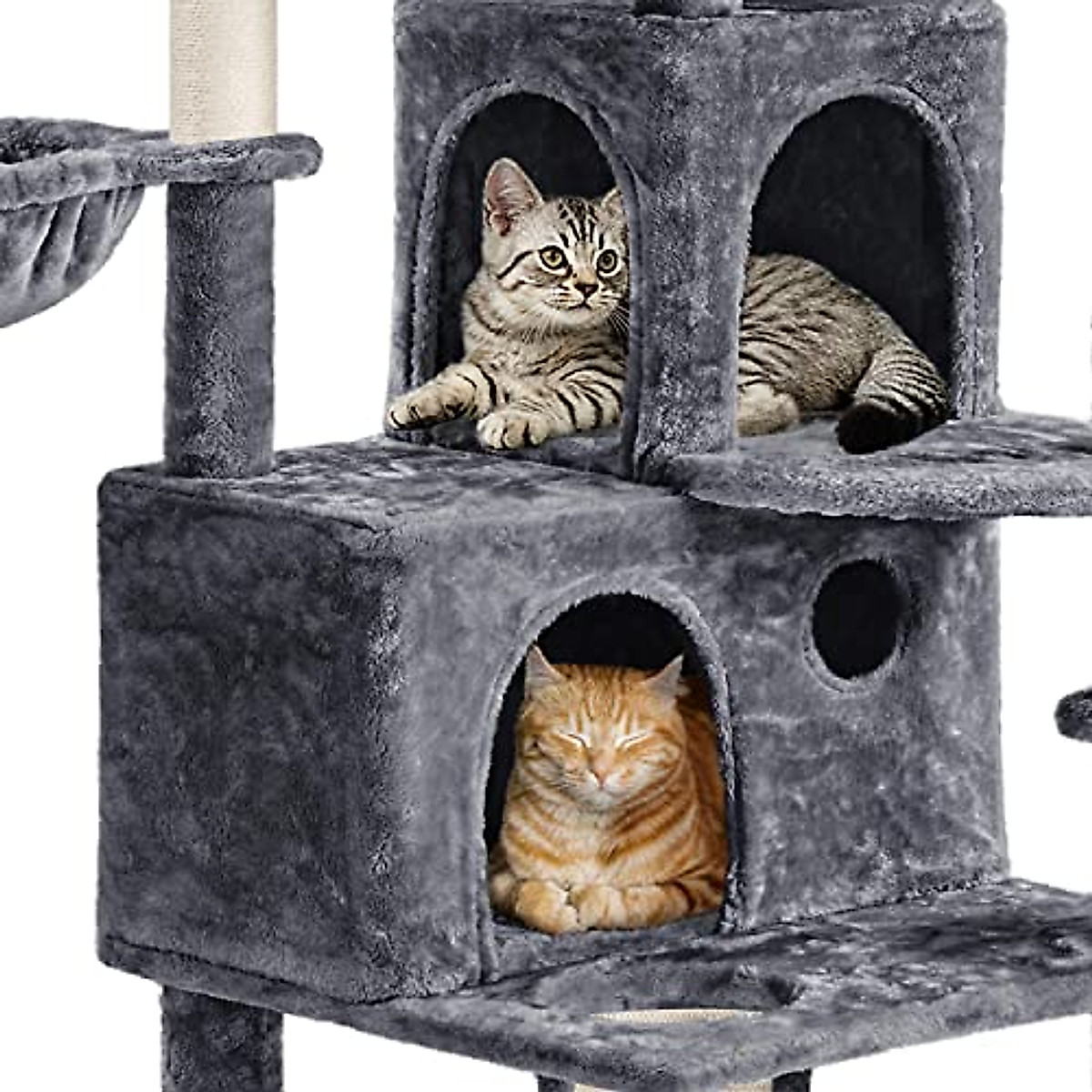 Yaheetech 76.5in Cat Tree Cat Tower with 3 Condos, 3 Cozy Perches with Dangling Ball, Scratching Posts, 2 Baskets, Pet Bed Furniture Activity Center for Indoor Cats and Kittens
