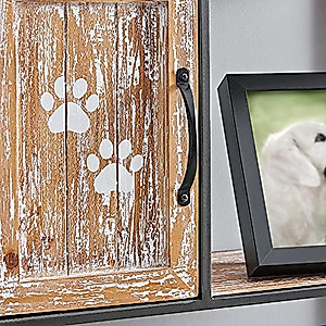 FirsTime & Co. Natural Bosco Pet Wall Shelf with Hooks, Wall Mounted Floating Shelf for Bedroom, Kitchen, Living Room, Bathroom, Home Office, Wood, 19.75 x 7.75 x 23 inches (70462)