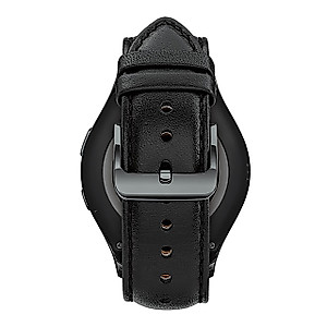 Samsung Gear S2 SM-R735T Stainless Steel Leather Phone Black Smartwatch for T-Mobile (Renewed)