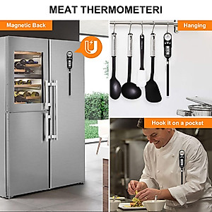 MetKet Waterproof Digital Food Thermometer 2 Pack, Instant Read Meat Thermometer for Cooking and Baking, Long Probe Thermometer for Grill BBQ Smoker Oven Oil Milk Candy Wine Thermometer