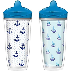 Playtex Baby Sipsters Stage 3 Spill-Proof, Leak-Proof, Break-Proof Spout Cup for Boys - Blue, Limited Edition, 9 Oz, 2 Count