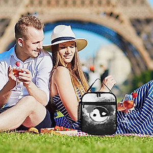 MINBHEBYUD Abstract Yin Yang Lunch Bag for Men Women Adults, Insulated Lunch Bags for Office Work, Reusable Portable Lunch Bag