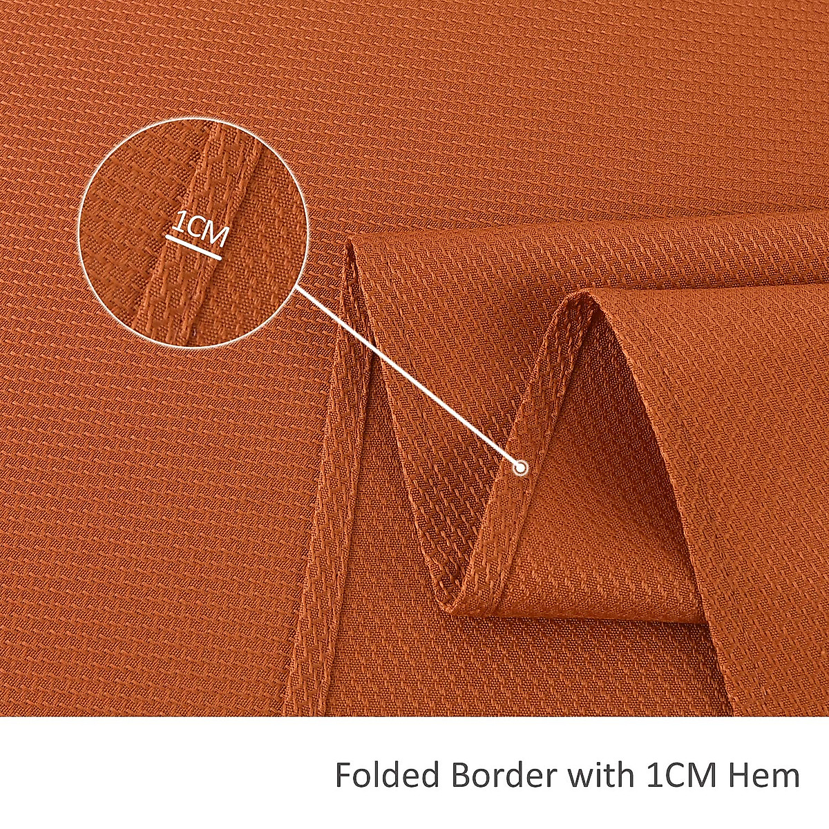 maxmill Rectangle Textured Tablecloth Waterproof Spillproof Wrinkle Free Table Cloth, Kitchen Dining Tabletop Thanksgiving Decoration, Table Cover for Outdoor and Indoor, 52 x 70 Inch, Rust