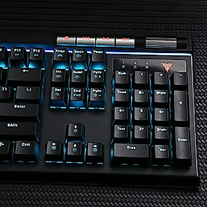teamwolf VOIDRAY EX Mechanical Gaming Keyboard with Cherry MX Silent Red Switches Media Keys RGB Breath Changing Backlight Anti-Ghosting with 2 USB Ports
