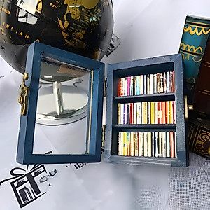 Atlodas Pocket Anxiety Bookshelf - Shake it anywhere and anytime, Stress-Relieving Small Bookshelf Display Cabinet, Blue Mini Bookshelf, Gifts for Book Lovers (1 pcs)