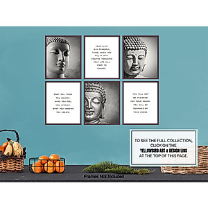 Inspirational Buddhism Quotes Set - Zen Home Decoration Wall Art Decor for Living Room, Yoga Studio, Office - Unique New Age Gift for Buddhist, Meditation Instructor - 8x10 Buddha Prints - Unframed