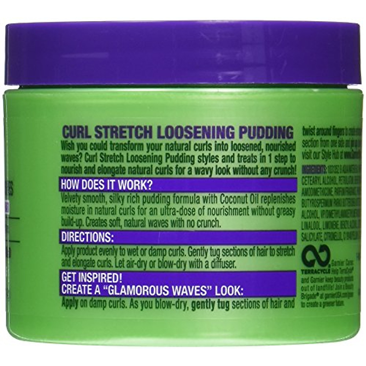Garnier Fructis Style Curl Stretch Loosening Pudding, 4 Ounce Jar, For Naturally Curly Hair