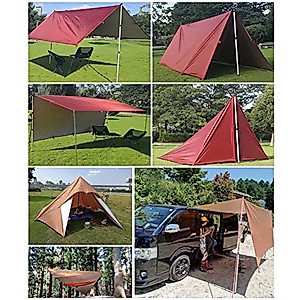 Waterproof Camping Tent Tarp Hammock Rain Fly - 118”x125”/177”x216”,Lightweight UV Protection Sun Shade Canopy,Multifunctional Footprint for Hiking,Backpacking (Green 9.8X 10ft)