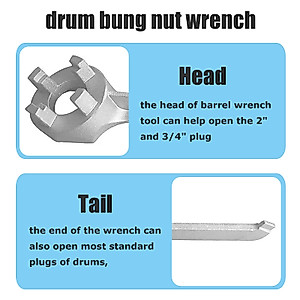 P1 Tools Aluminum Drum Bung Nut Oil Grid Fuel Barrel Wrench Opener Fits 55 Gallon Bung Caps