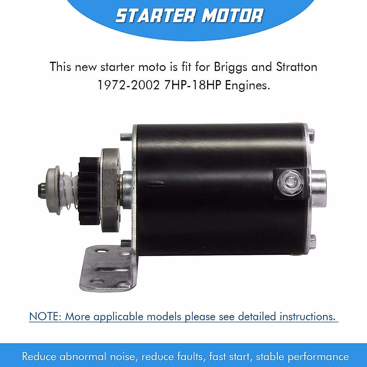 Starter Motor Compatible with L118 L120 Briggs & Stratton for Lawn Mower 390838 393499 497594 497595 497401 494198 494990 Toro John Deere 20 22 20Hp 22Hp Cub Cadet AM106883, AM38136, AM39285, SBS0004