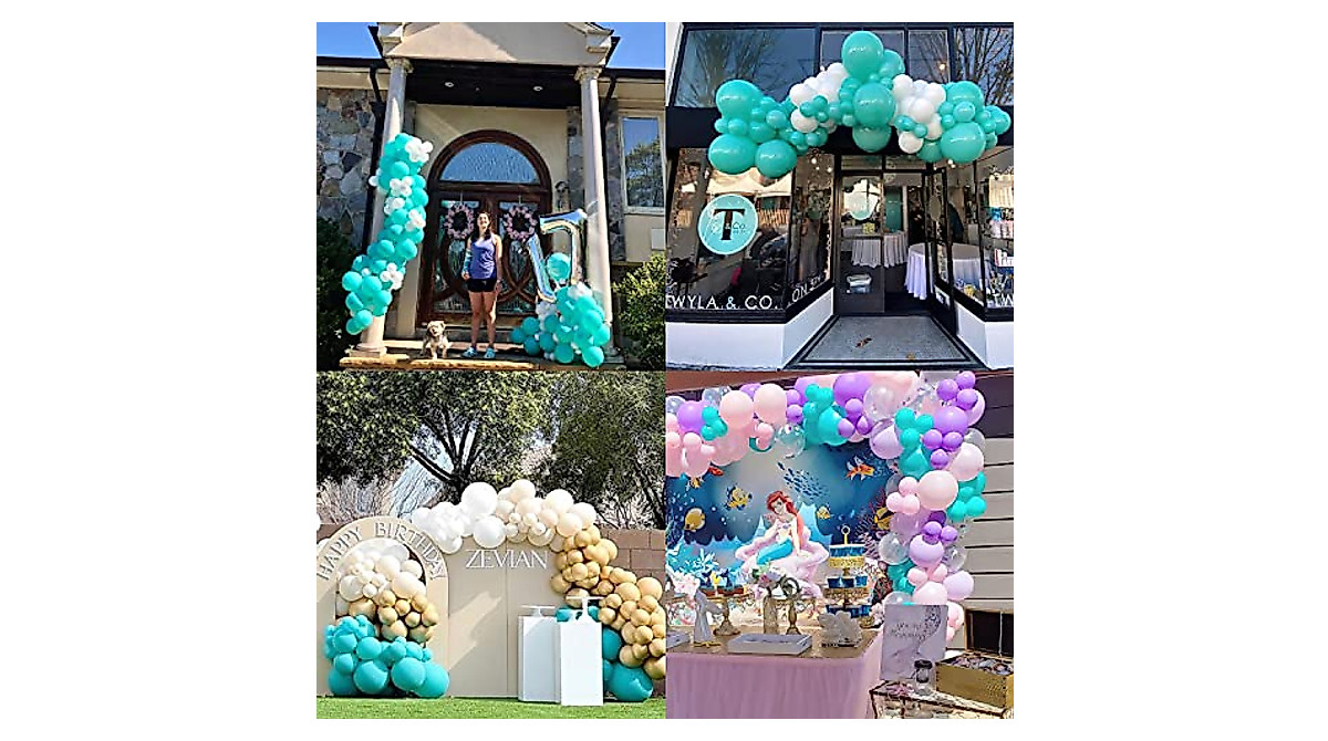 Turquoise Balloon Kit for Weddings & Parties - 105pc Assorted Set