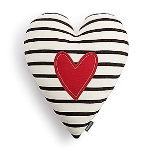 DEMDACO Black and Red Heart 14 x 16 All Cotton Polyester Fill Pocket Throw Pillow