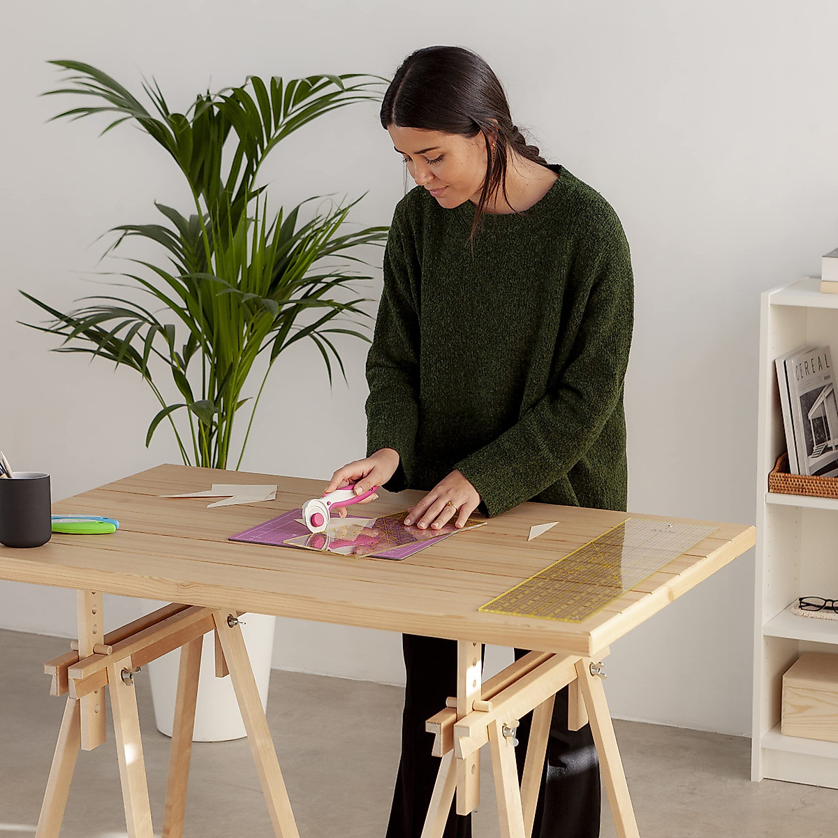 Elan Cutting Mat A1 Pink & Purple, Self Healing Cutting Mat 24 x 36 INCH, 5-Ply Craft Mat Pink, Hobby Cutting Mat 24x36 INCH, Large Cutting Mat, Quilting Cutting Board, Sewing Cutting Board 24 x 36 "