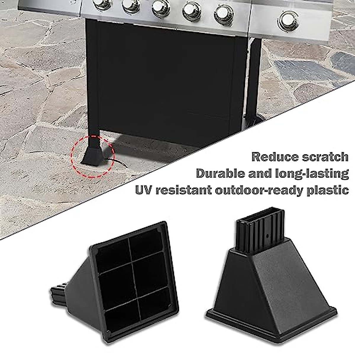 70-01-261 Leg End Cap Replacement for Dyna Glo Grill Replacement Parts DGF510SBP DGB515SDP-D Grill Feet DGF510PBP-D Grill Stand Holder Legs Protector Plastic Grill Legs Cover Grill Protector 2Pcs Kits