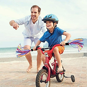 kortes 1 Pack Kids Bike Bell and 2 Pack Kids Bike Streamers for Children's Bike Accessories (Pink, Red,& Blue) (Blue & Green)