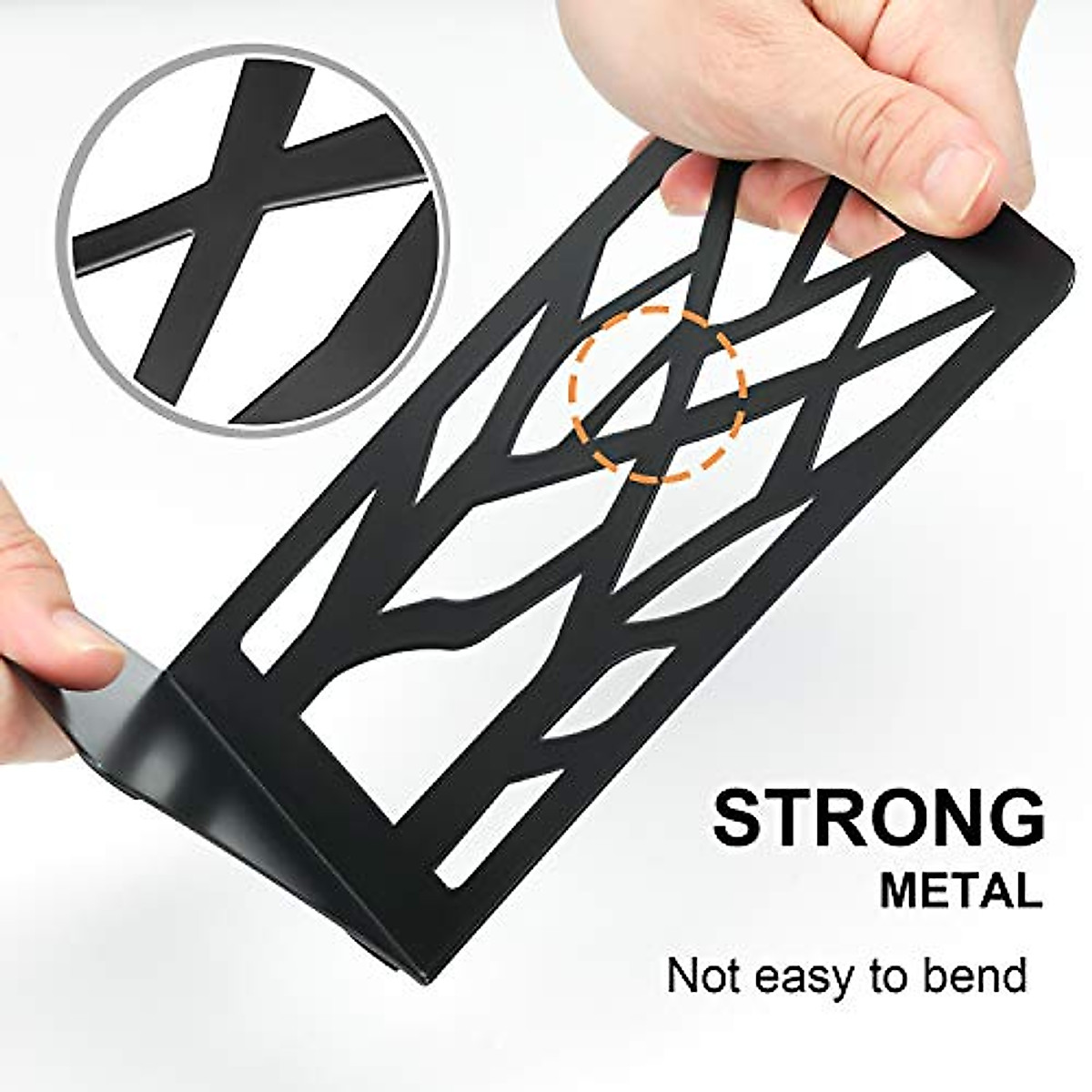 MaxGear Book Ends Tree Design Modern Bookends for Shelves, Non-Skid Bookend, Heavy Duty Metal Book Stopper for Books/CDs, Decorative Book Shelf for Home, 7 x 4.7 x 3.5”, Black (4 Pair/8 Pieces, Large)