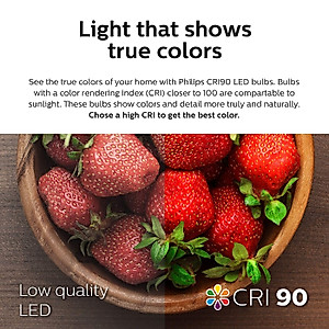 Philips LED Flicker-Free Vintage ST19 Light Bulb, Dimmable Warm Glow Effect, EyeComfort Technology, 800 Lumen, 2700-2200k, 8W=60W, E26 Base, Title 20 Certified, 4-Pack (Warm to glow)