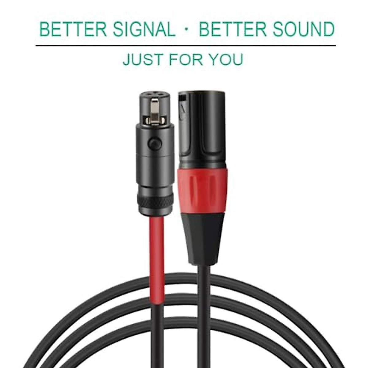 JOMLEY Mini XLR to XLR Cable, 3 Pin Mini XLR Female (TA3F) to Regular XLR Male Pro Lapel Microphone Cable - 1ft