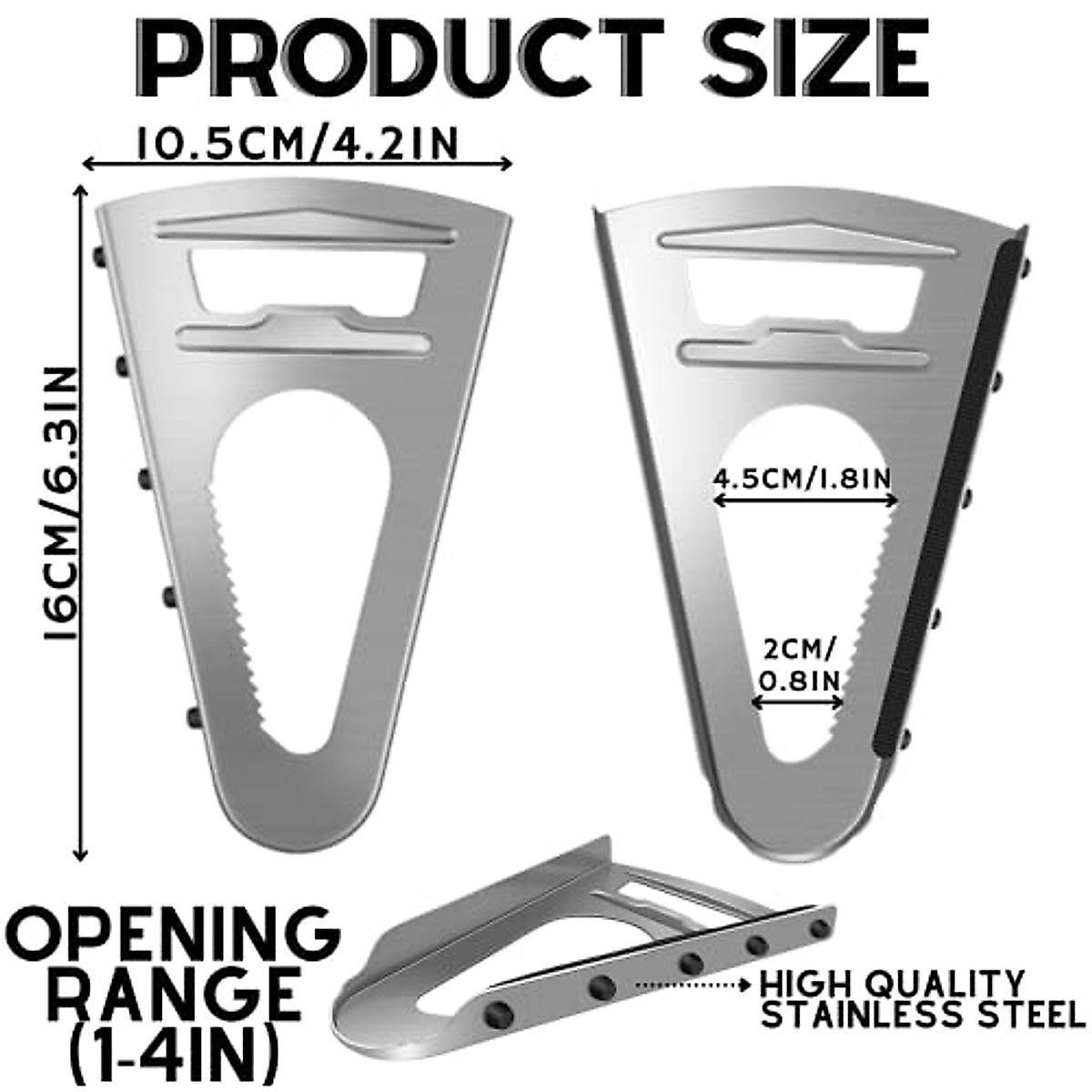 Crethinkaty Jar Opener, 2 in 1 Multi Function Bottle Opener Ring Pull Can Opener Kit-Designed for Weak Hands,Seniors, Arthritis - Ideal for Elderly and Children, Bigger Open Size