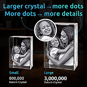 ArtPix 3D PREMIUM Crystal Photo Rectangle, Great Personalized Gifts With Your Own Photo for Dad, Mom, Men, Women, 3D Laser Etched Picture, Engraved Crystal, Customized Anniversary Couples Gifts
