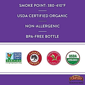 Pompeian USDA Organic Robust Extra Virgin Olive Oil, First Cold Pressed, Full-Bodied Flavor, Perfect for Salad Dressings & Marinades, 48 FL. OZ.