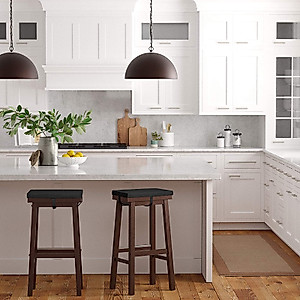 baibu Rectangle Bench Stool Cushion, Set of 4 Non-Slip Saddle Stool Seat Cushions Bar Stool Cushion with Machine Washable Cover - 4 Cushions Only (Black, 18x9.5x1.5in)