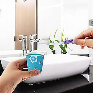 LITOPAK 400 Pack 3oz Disposable Bathroom Cups, Colorful Disposable Mouthwash Cups, Small Disposable Cups, Mini Paper Cups for Parties, Picnics, Barbecues, Travel and Events.