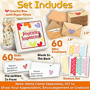 STOFINITY Positive Affirmation Cards for Women - Daily Inspirational Cards With Envelopes, Mini Encouragement Cards, Motivational Cards For Women, Appreciation Cards For Students,Lunch Positive Notes