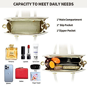 Women Handbags Small Top Handle Satchel Shoulder Bag White PU Leather