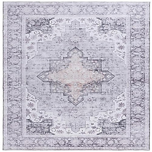 SAFAVIEH Tucson Collection Area Rug - 9' x 12', Light Purple & Sage, Traditional Design, Washable & Slip Resistant, Ideal for High Traffic Areas in Living Room, Bedroom & Dining Room (TSN105W-9)