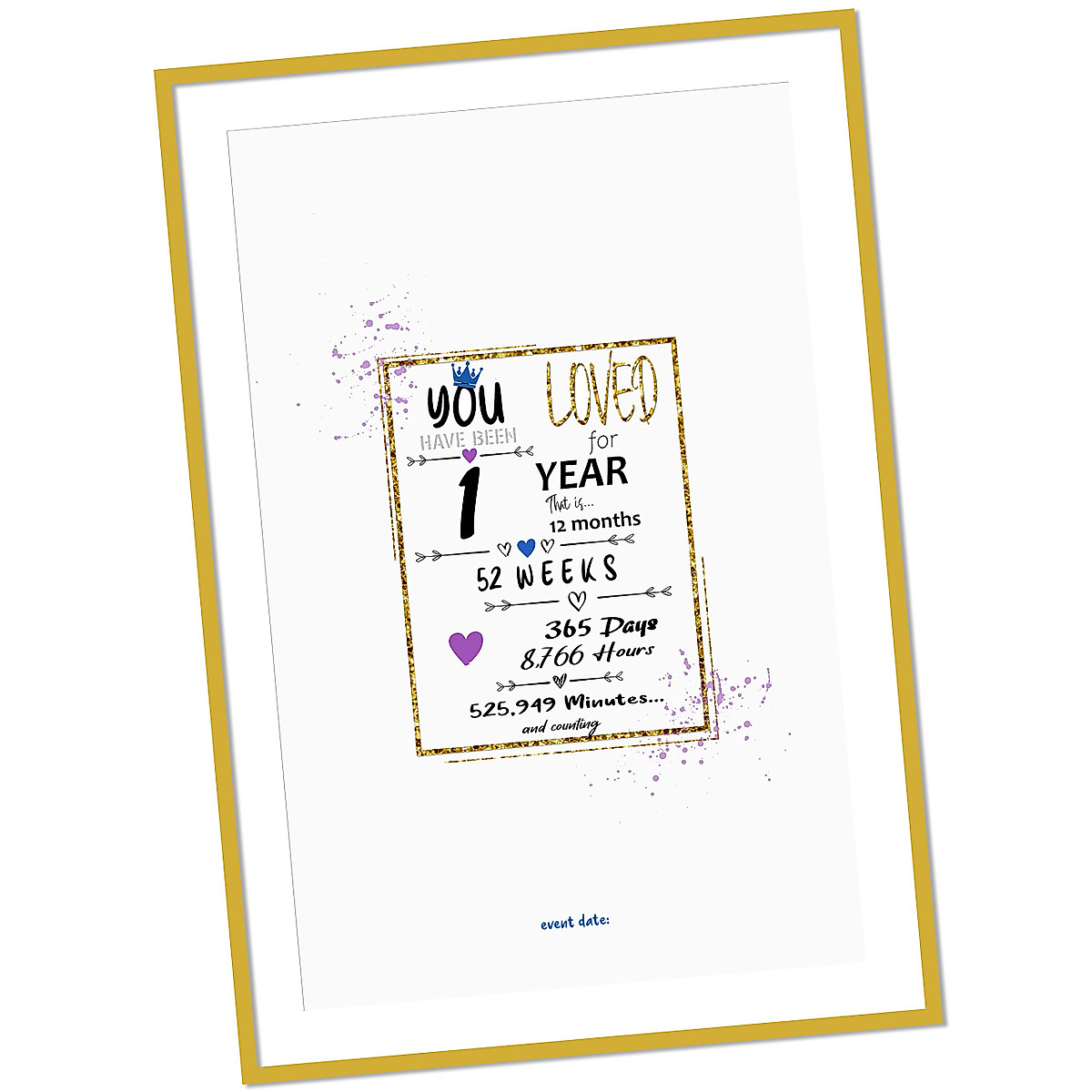 1st Birthday Party Guest Book Poster - Table Centerpiece Decoration Banner for Women or Men Turning 1 year old - Sweet Guest Book Alternative - 11x17 In Art Anniversary Keepsake Sign for Wishes