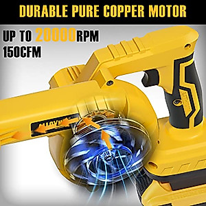 Cordless Leaf Blower for Dewalt 20V Max Battery, 2-in-1 Electric Leaf Blower & Vacuum for Yard Cleaning(Battery Not Included)