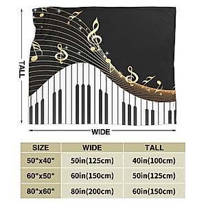 Music Throw Blanket Soft Cozy Plush Warm Fleece Blanket for Sofa Couch Bed 80"X60"