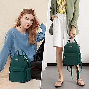 LOVEVOOK Mini Backpack Purse for Women Small Backpack with USB Charging Port, Cute Fashion Daypack for Work Travel College, Green