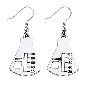 CutieJewelry Potion Bottle Science Lab Chemistry Jar Dangle Cute Earrings (Pink)