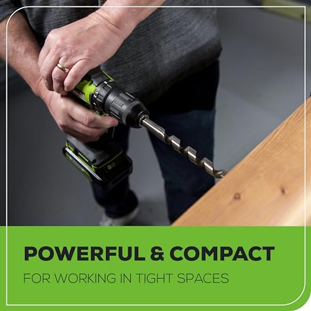 Greenworks 24V Brushless Cordless Drill Kit, 310 in./lbs, 18+1 Position Clutch, 1/2 '' Keyless Chuck, Variable Speed, (2)2Ah Batteries with 2A Charger, LED Light, 8pcs Drill Bits with Tool Bag